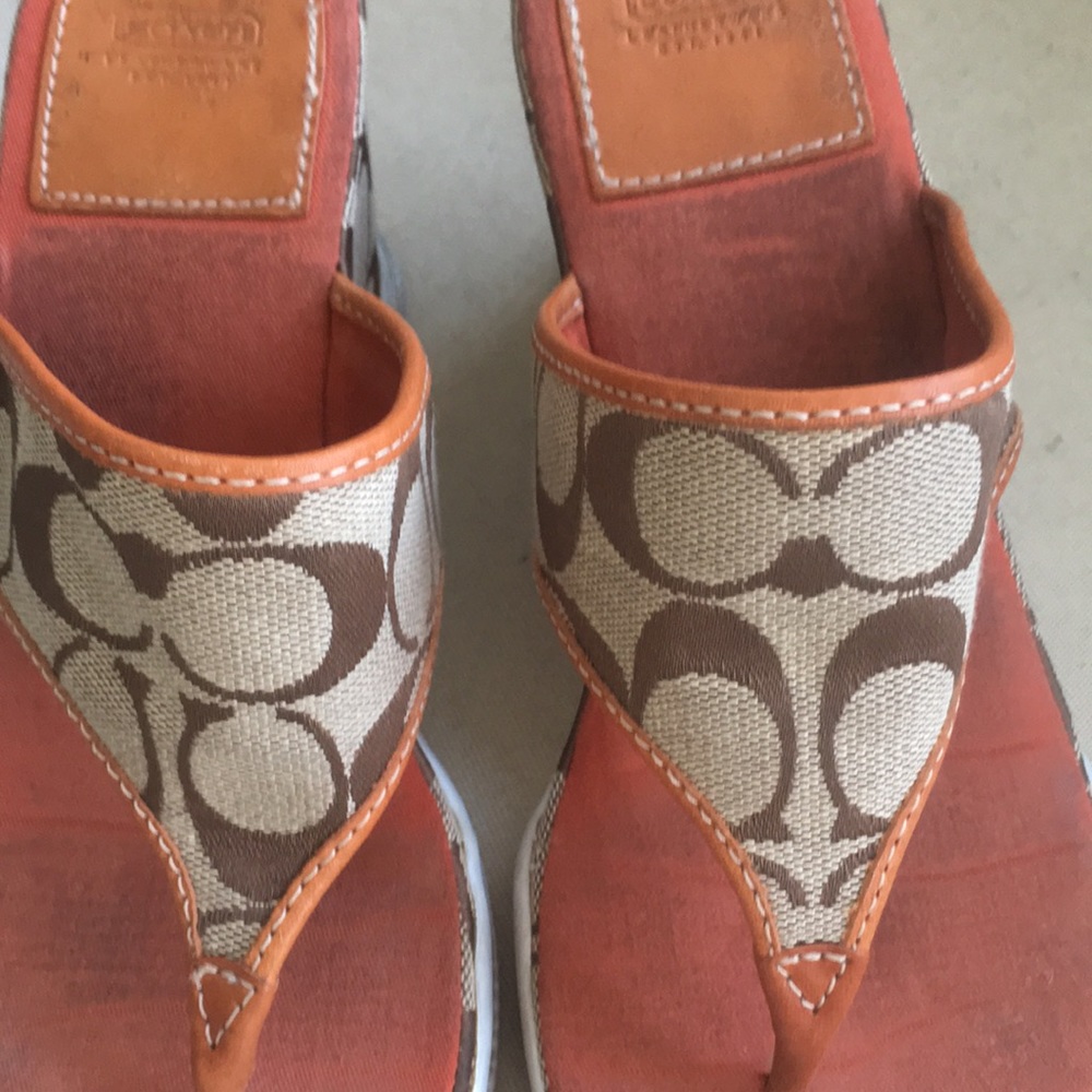 Coach Alisha Logo Thong Sneaker Wedge Flip Flop - Gem